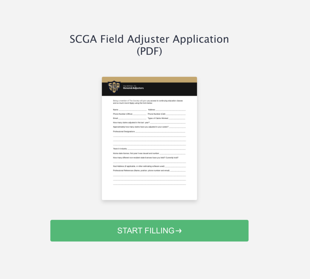 SCGA Field Adjuster Application - The Society of General Adjusters